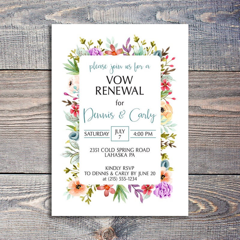 Vow Renewal Invite - Etsy