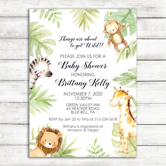 Blank Monkey Baby Shower Invitations