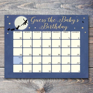 Peter Pan Guess the Baby's Birthday Calendar / Peter Pan Due Date ...
