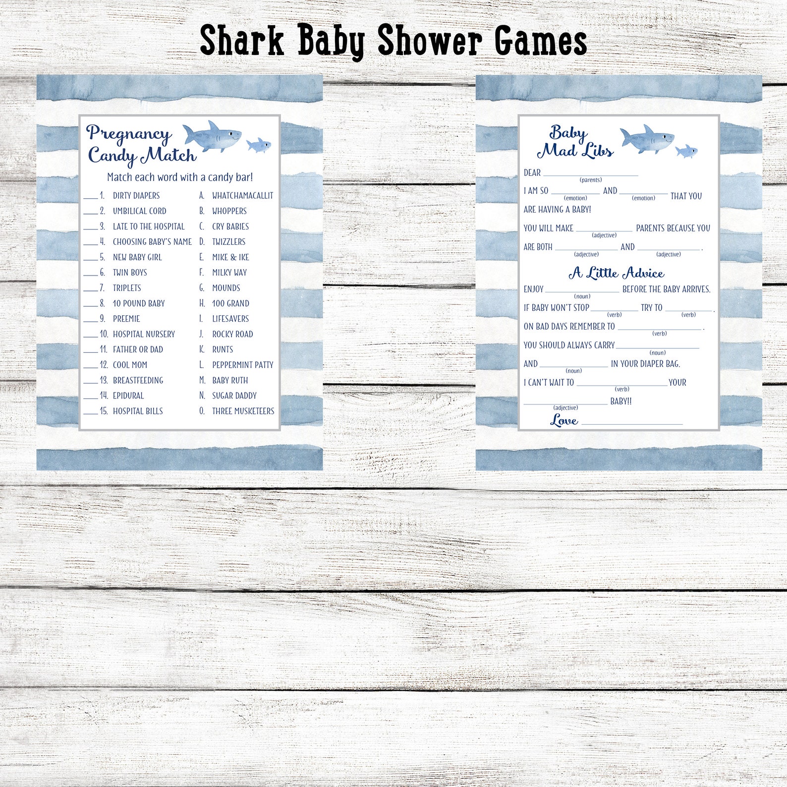 Shark Theme Baby Shower Games, Ahoy It's a Boy Shark Baby Shower Games ...