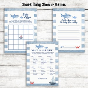 Shark Theme Baby Shower Games, Ahoy It's a Boy Shark Baby Shower Games ...