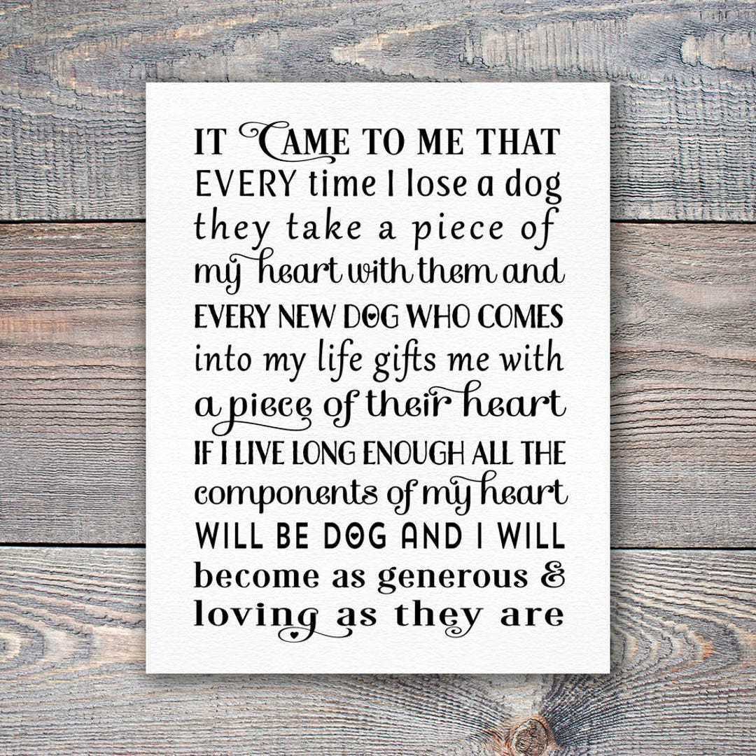 Every Time I Lose A Dog Sympathy Gift, Dog Loss Gift, Dog Quote Digital ...