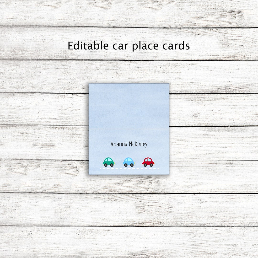 Editable Car Place Cards - Etsy
