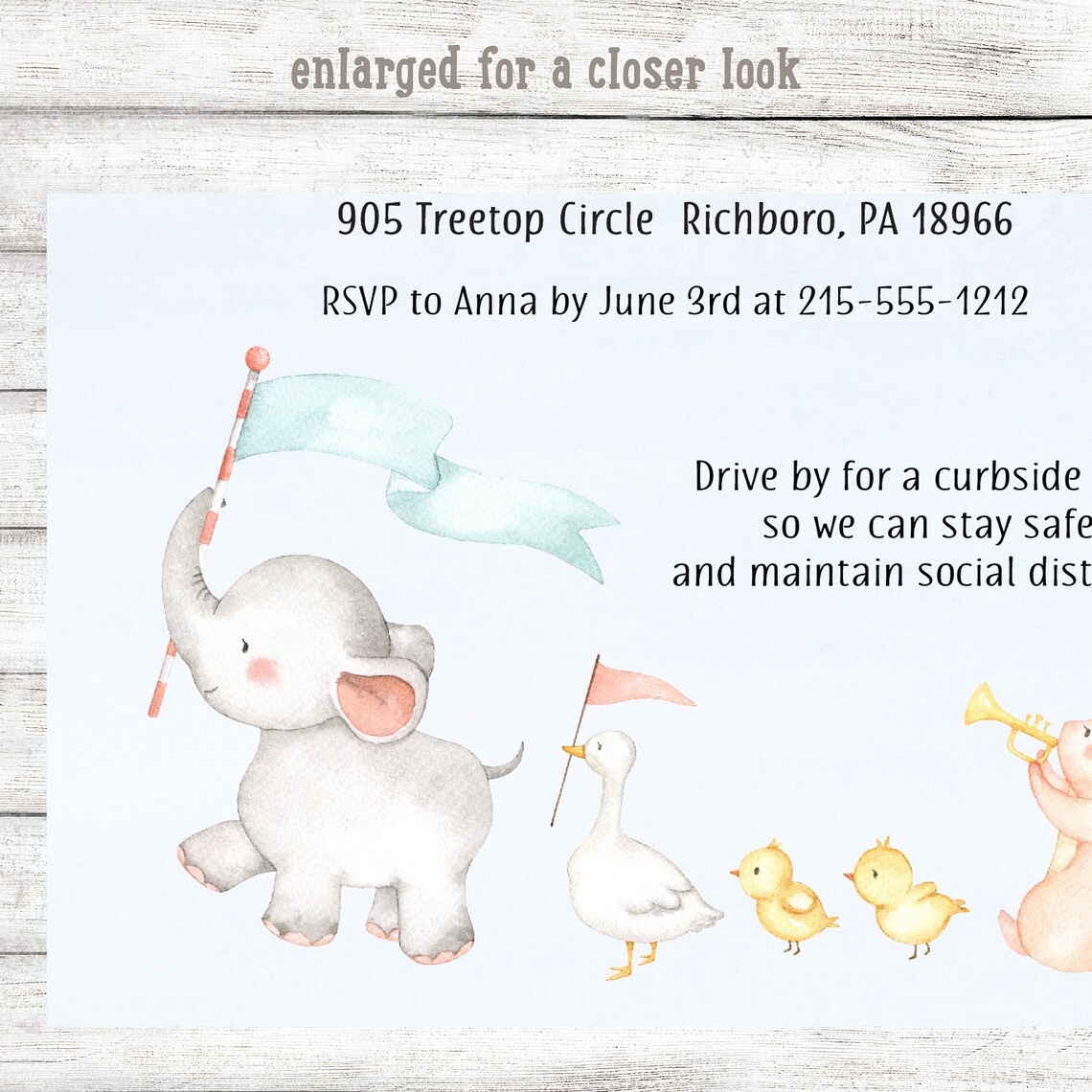 Baby Parade Baby Shower Invitation, Social Distancing Drive Thru Baby ...