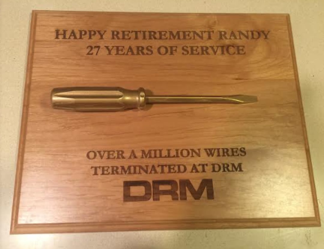 Award Plaque Gold Screwdriver - Personalize, Engrave - Recognition ...