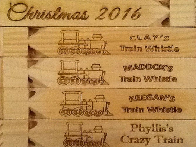 Personalized Train Whistle Wood Personalize Engrave | Etsy
