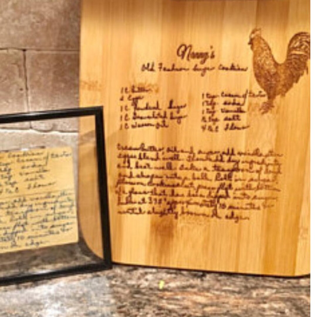 Engraved Handwritten Recipe, Engraved on Cutting Board - Give the Gift ...