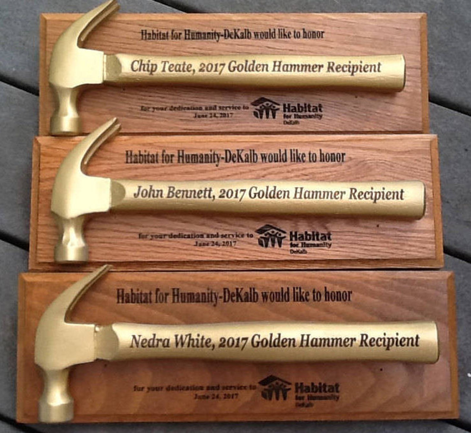 Personalized Award Plaque With GOLD Hammer Personalize - Etsy