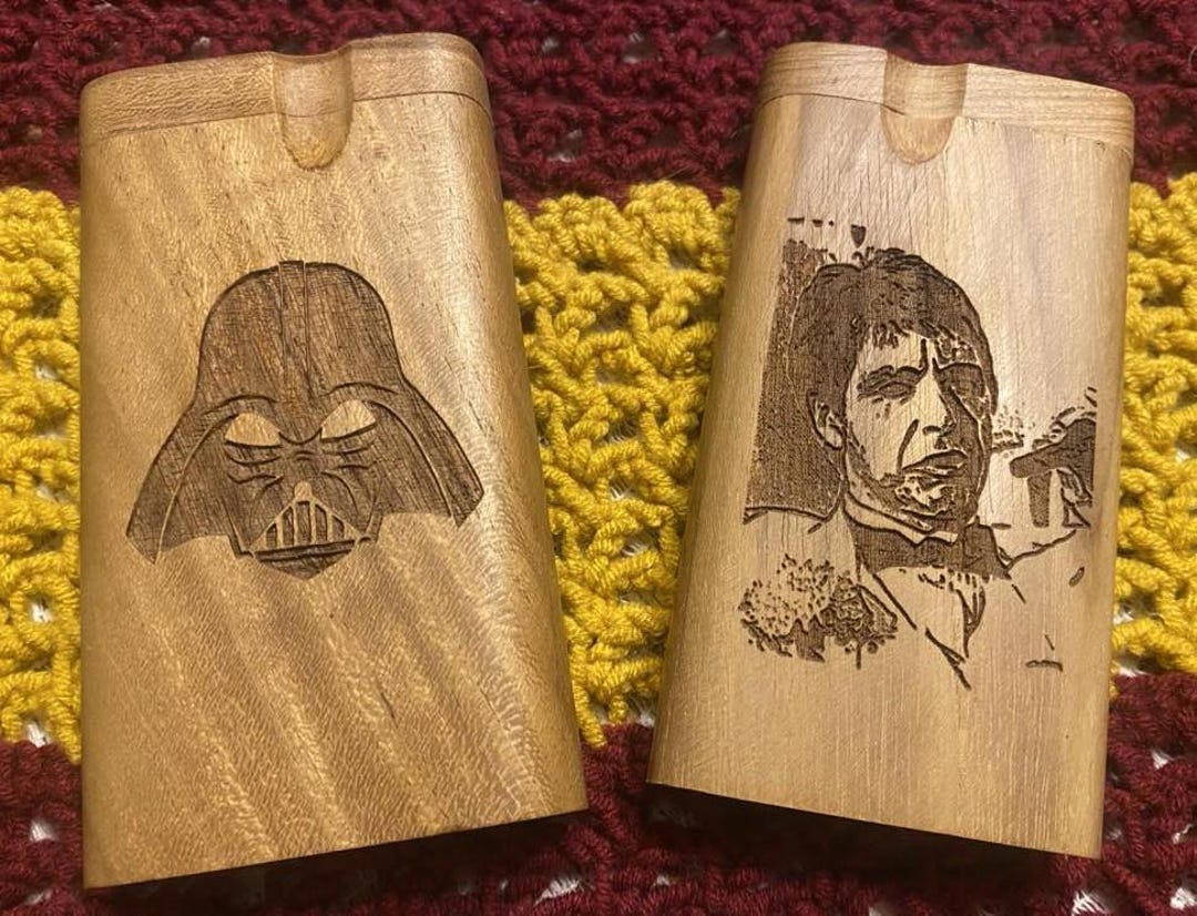 Personalized One Hitter Natural Wood Stash Box Stash Box With Ceramic ...