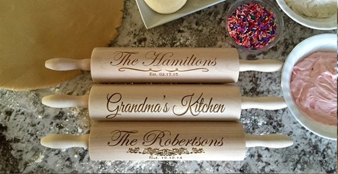 Personalized Rolling Pin Real Hardwood Personalize | Etsy
