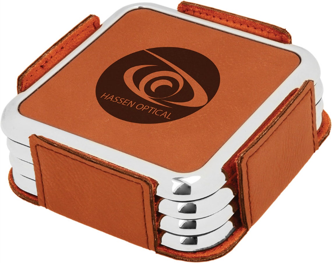 Coasters 4/set 3 5/8 Round or Square Leatherette - Etsy