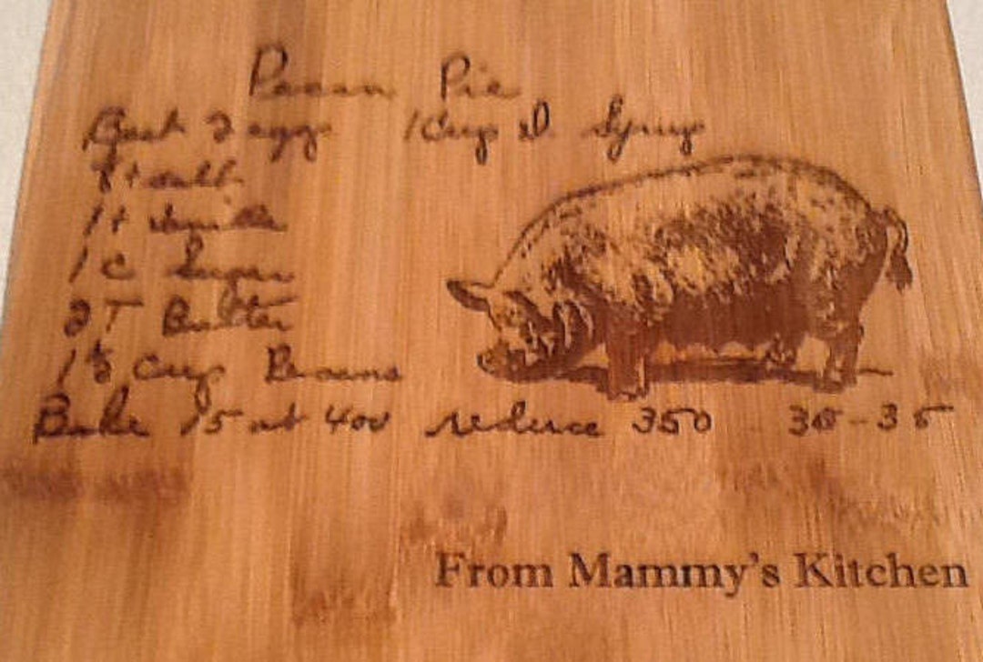 Engraved Handwritten Recipe, Handwritten on Cutting Board - Preserve ...
