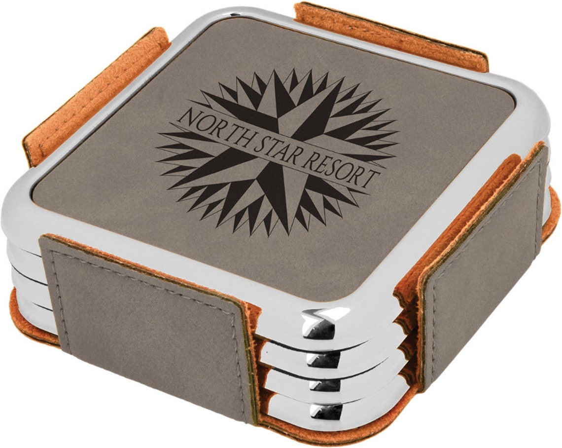 Coasters 4/set 3 5/8 Round or Square Leatherette - Etsy