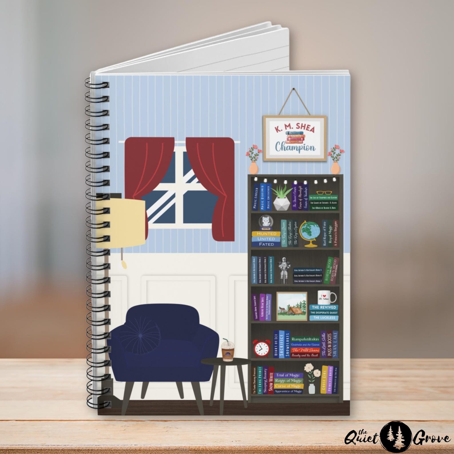 K.M. Shea Champion Reading Corner Notebook, Spiral Notebook, Lined ...