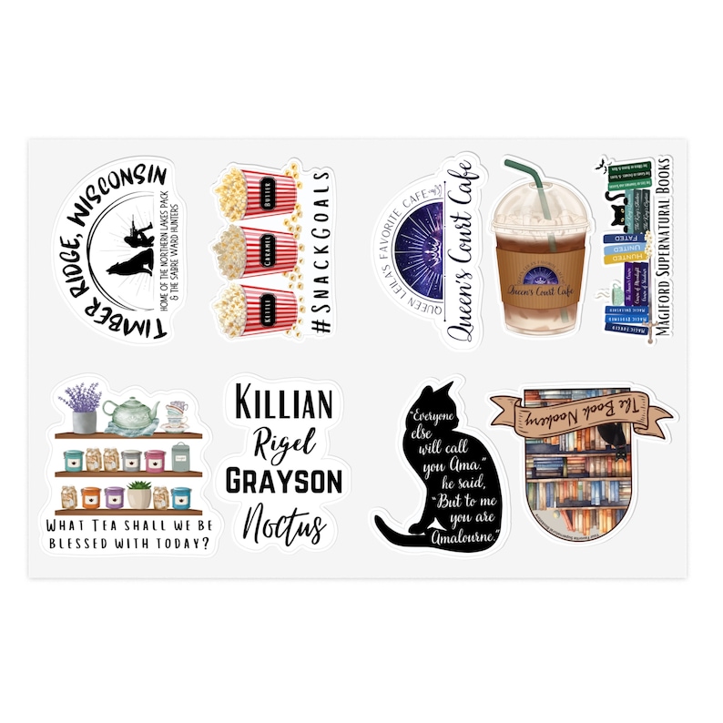 Magiford Supernatural Sticker Sheets, K.M. Shea Urban Fantasy Themed ...
