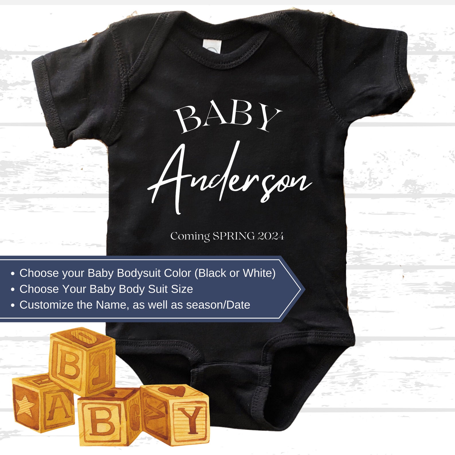 Custom Baby Announcement Outfit, Custom Baby Body Suit to Announce ...