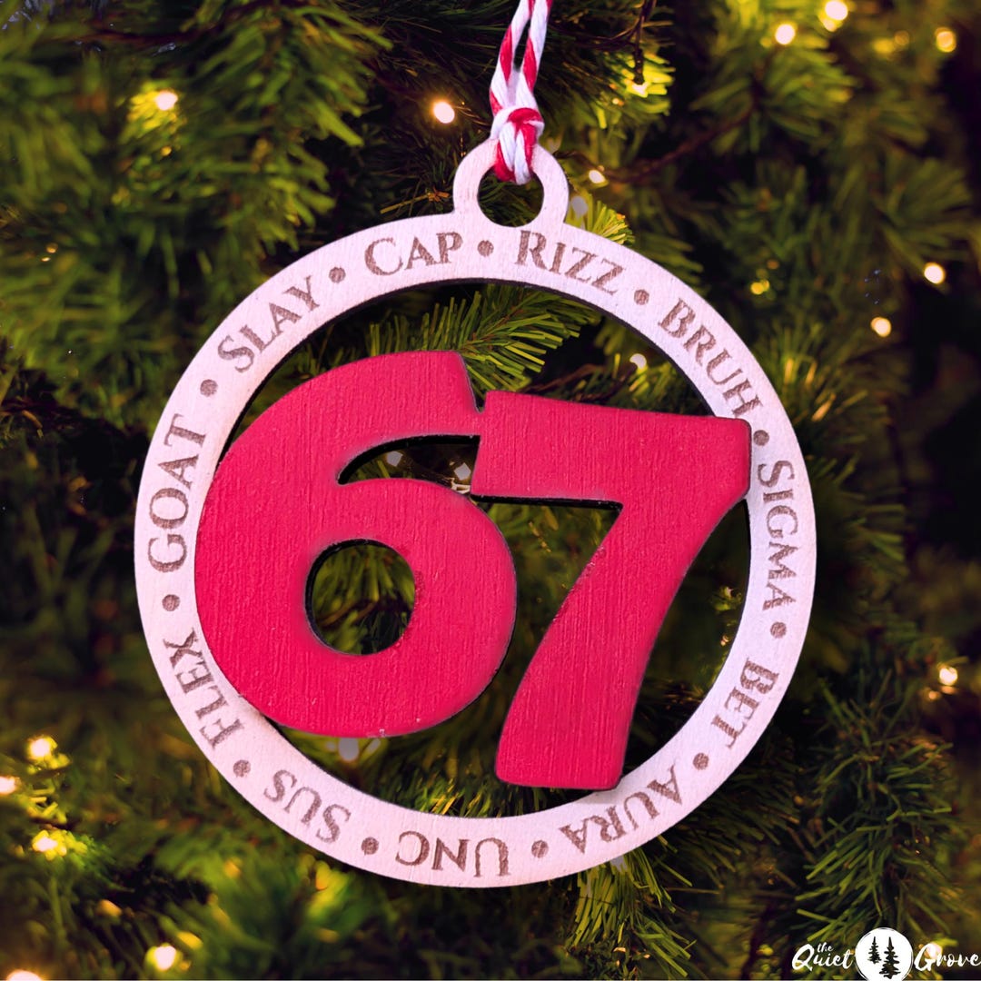 67 Gen Alpha Word Wood Ornament | Funny Gen Alpha Slang Ornament ...
