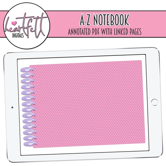 Digital A-Z Notebook Digital A to Z Notebook Pink A-Z | Etsy