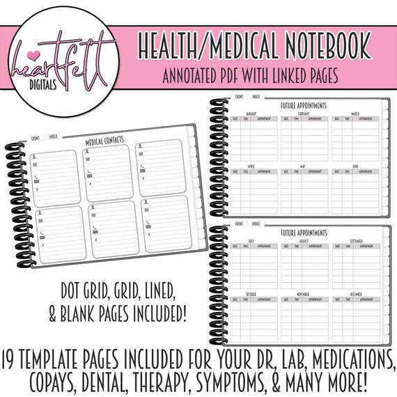 Digital Health Medical Notebook Notebook Digital notebook Medical ...