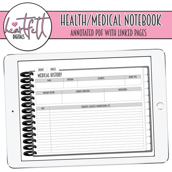 Digital Health Medical Notebook Notebook Digital notebook Medical ...