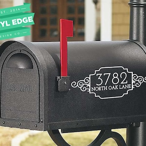 Set of 2 Custom Street Number and Street Name Mailbox Personalized ...