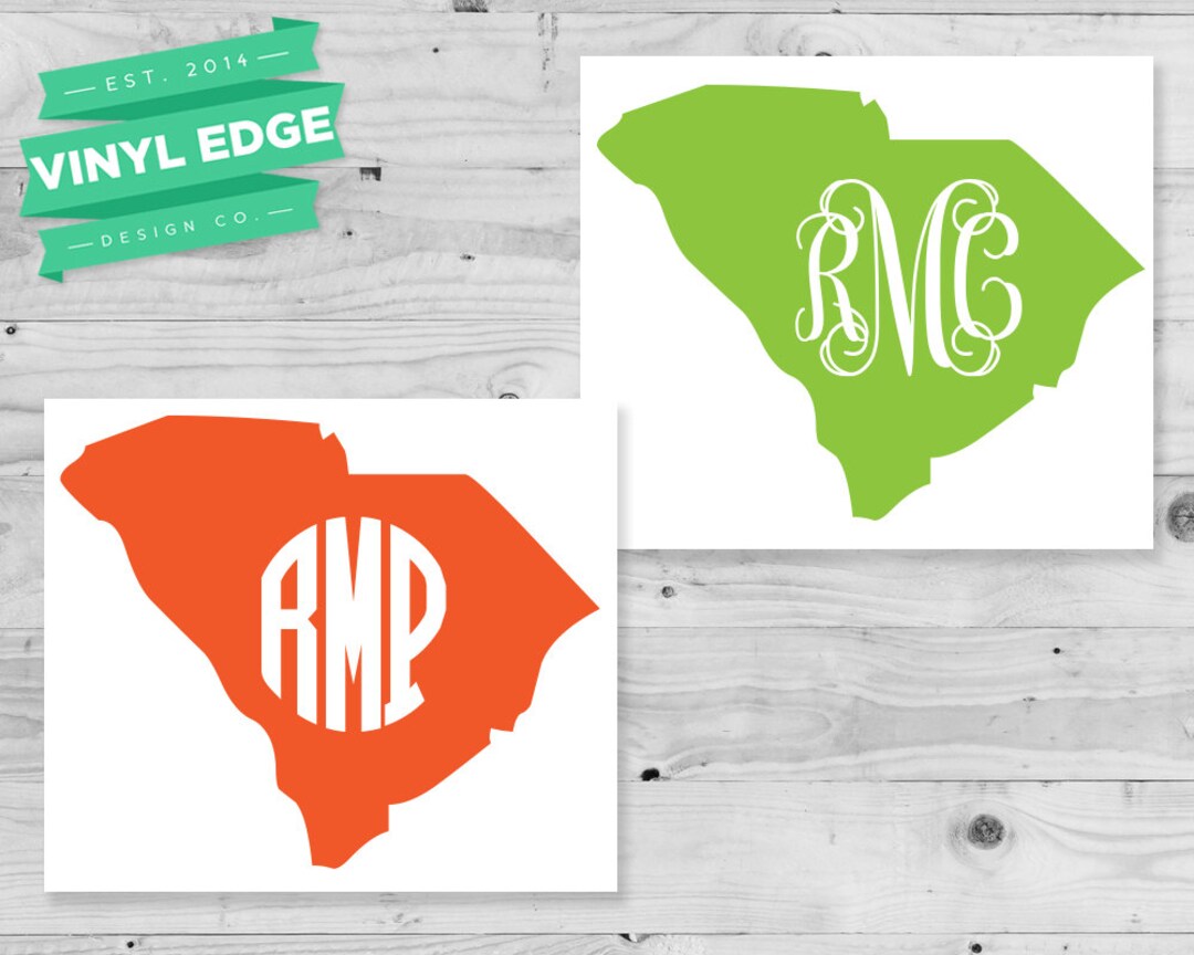 South Carolina Monogram Decal - State Love Monogram Custom State Decal ...
