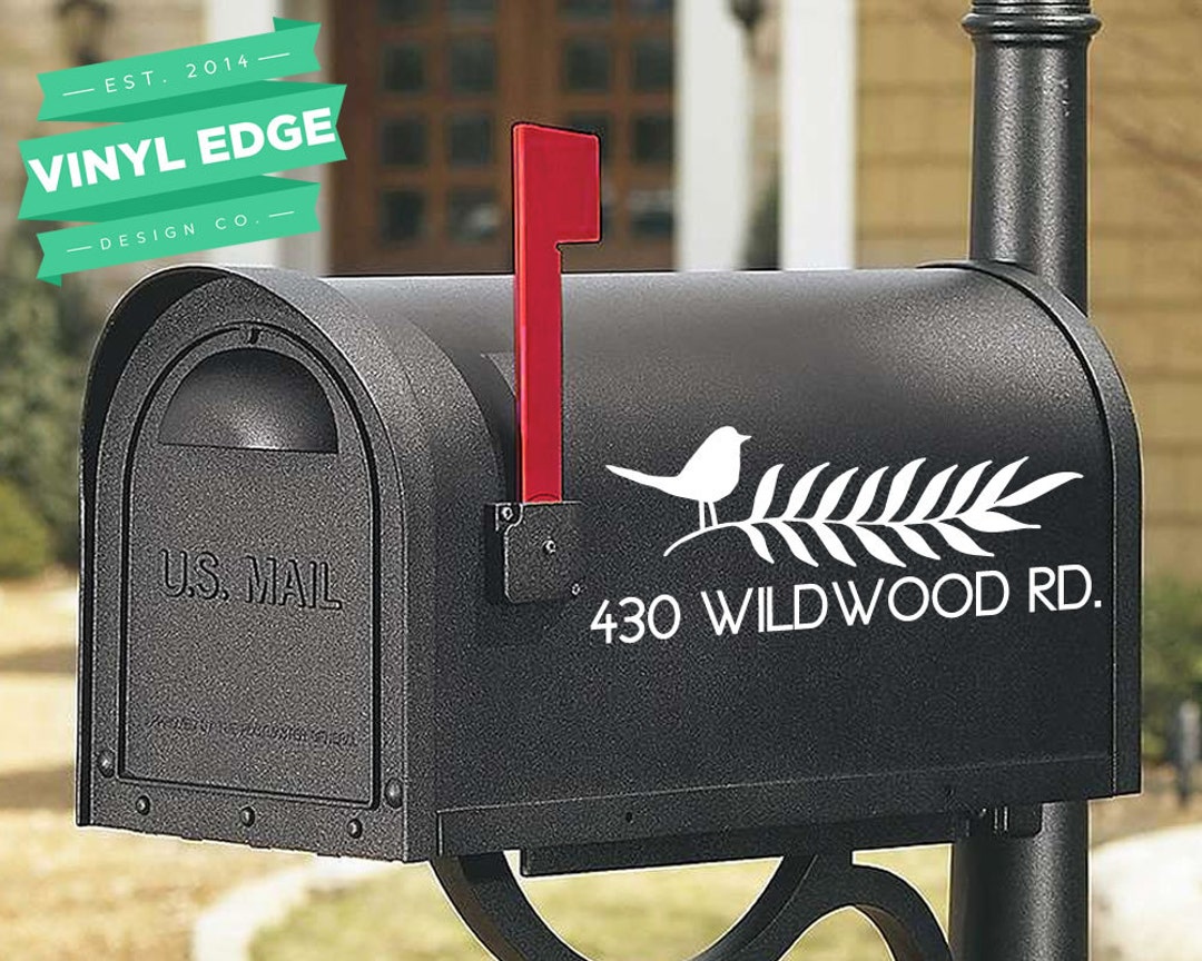Set of 2 Custom Street Name and Number Mailbox Personalized Vinyl ...