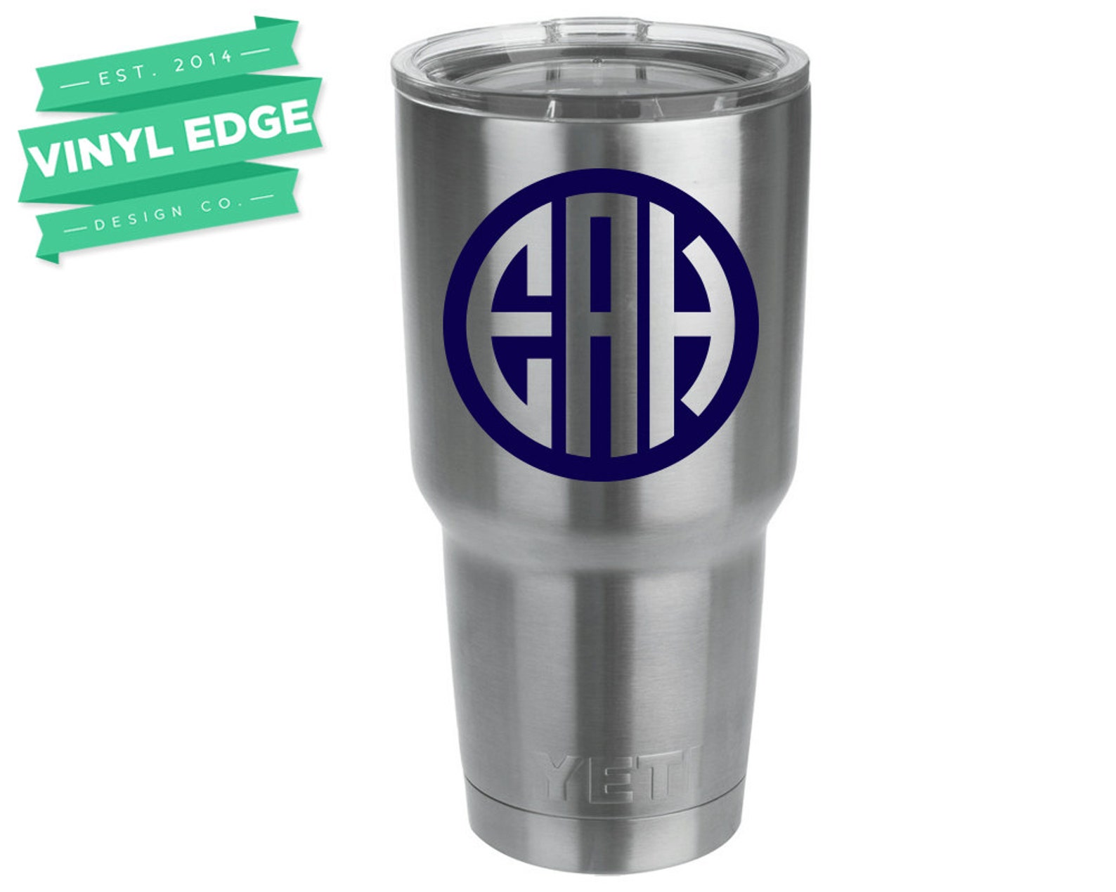 Yeti Custom Circle Monogram Initial Decal Yeti Monogram - Etsy