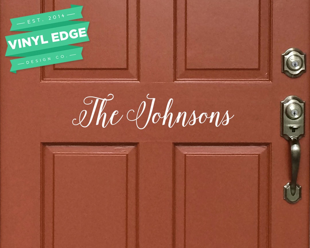 Custom Last Name Front Door Vinyl Decal: Personalized Home Decor - Etsy UK