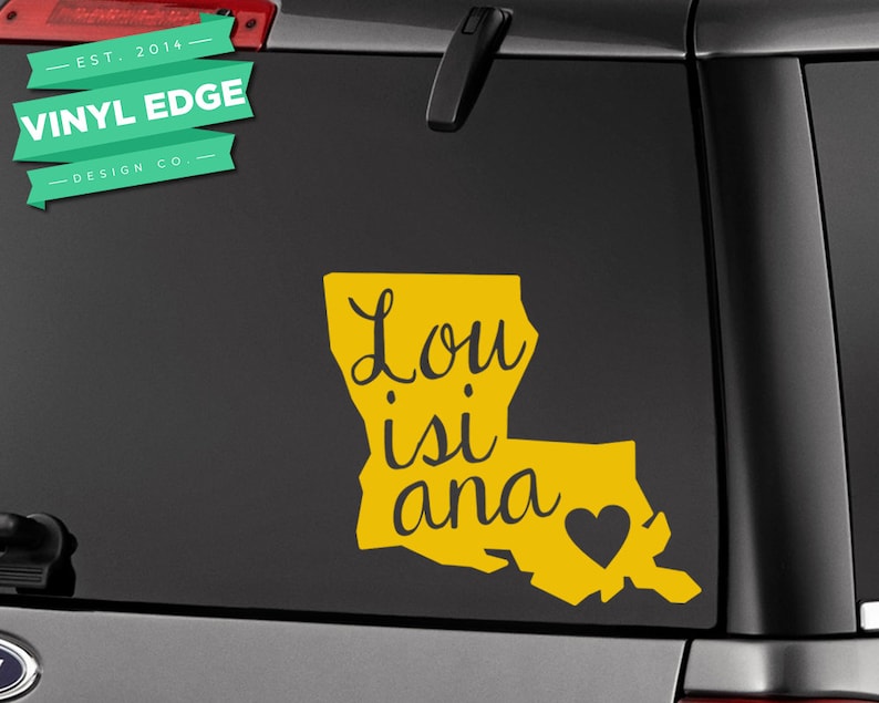 Louisiana Text Heart Car Decal LSU Louisiana Love Heart - Etsy