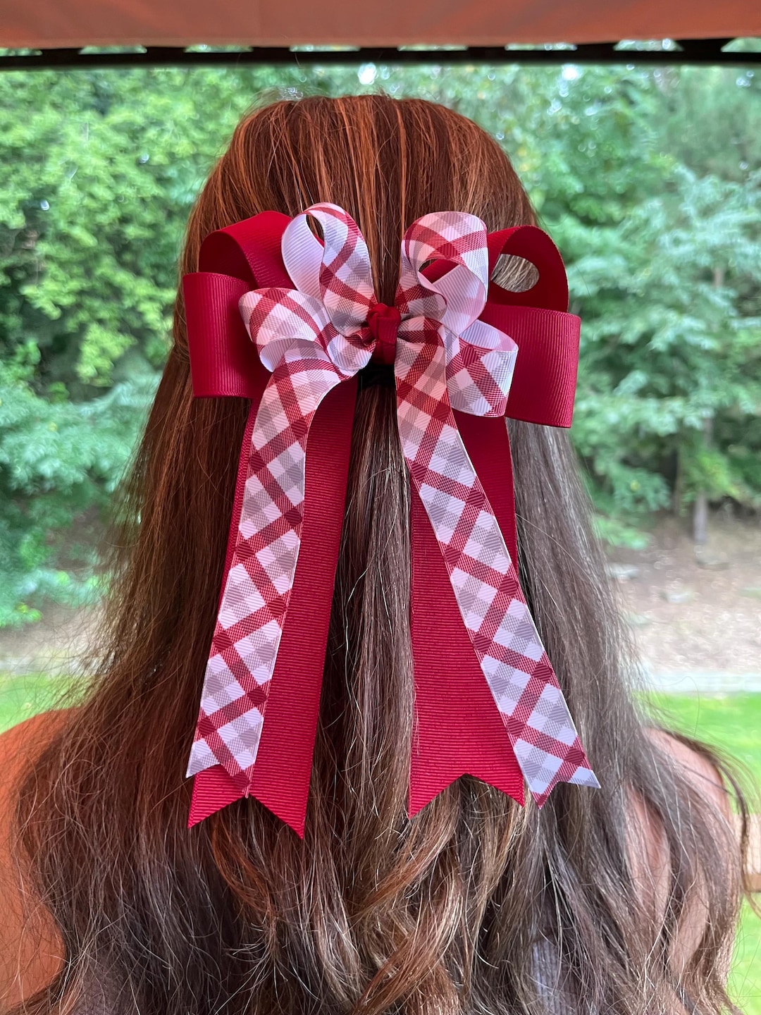 Alabama Crimson Tide Cheer Bow With Tails: Plaid Ribbon, 5-inch Bama ...