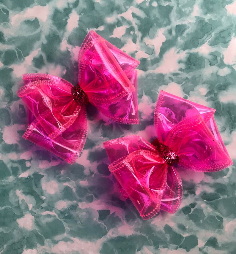 Swimming Pool Pigtail Bows Medium Jelly Bow 3.5 Inches Pool - Etsy