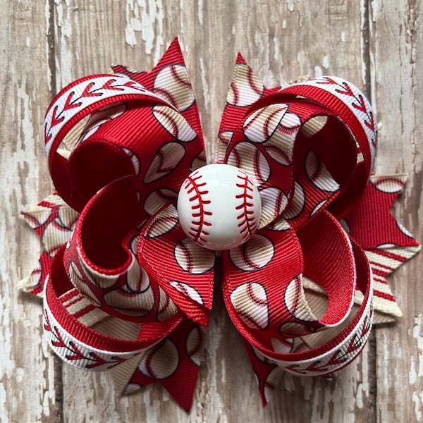 Baseball Hair Bow - Etsy