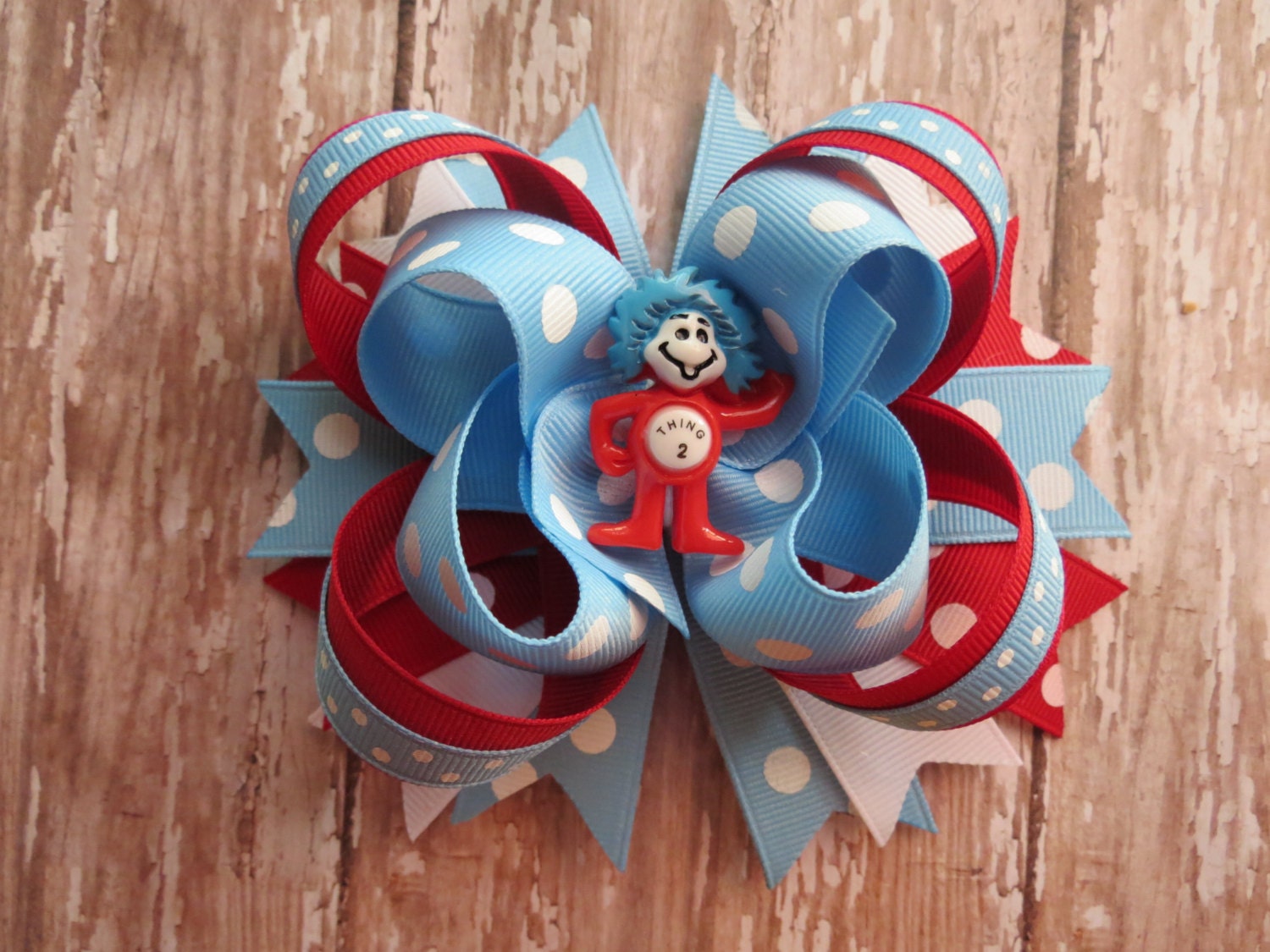 Dr Seuss Thing 1 and Thing 2 Hair Bow Headband Cat in the Hat - Etsy
