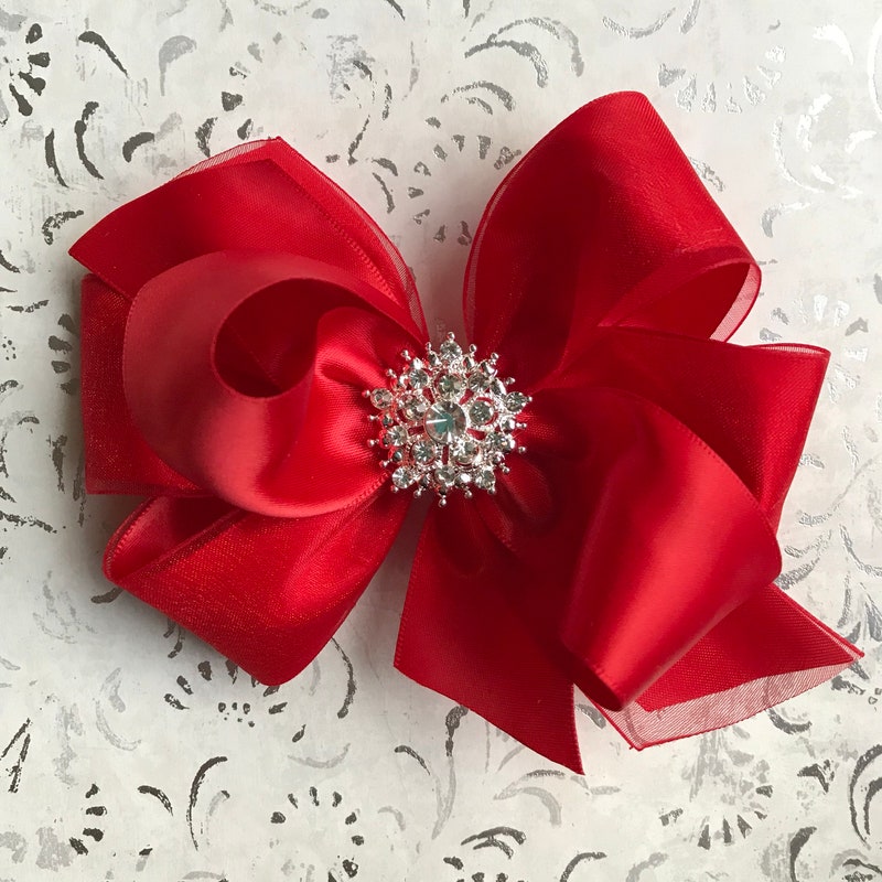 Big Red Hair Bow - Etsy