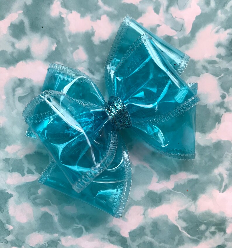 Swimming Pool Pigtail Bows Medium Jelly Bow 3.5 Inches Pool - Etsy