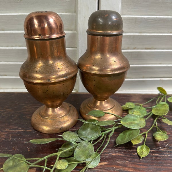 Copper Salt and Pepper Shakers - Etsy