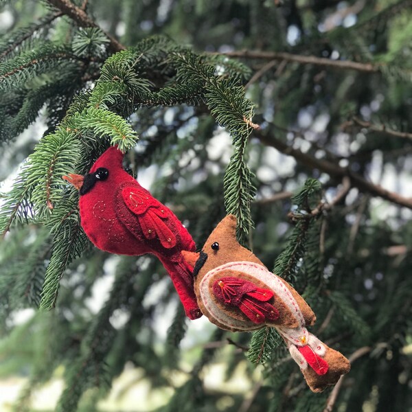 Felt Cardinal Ornament - Etsy