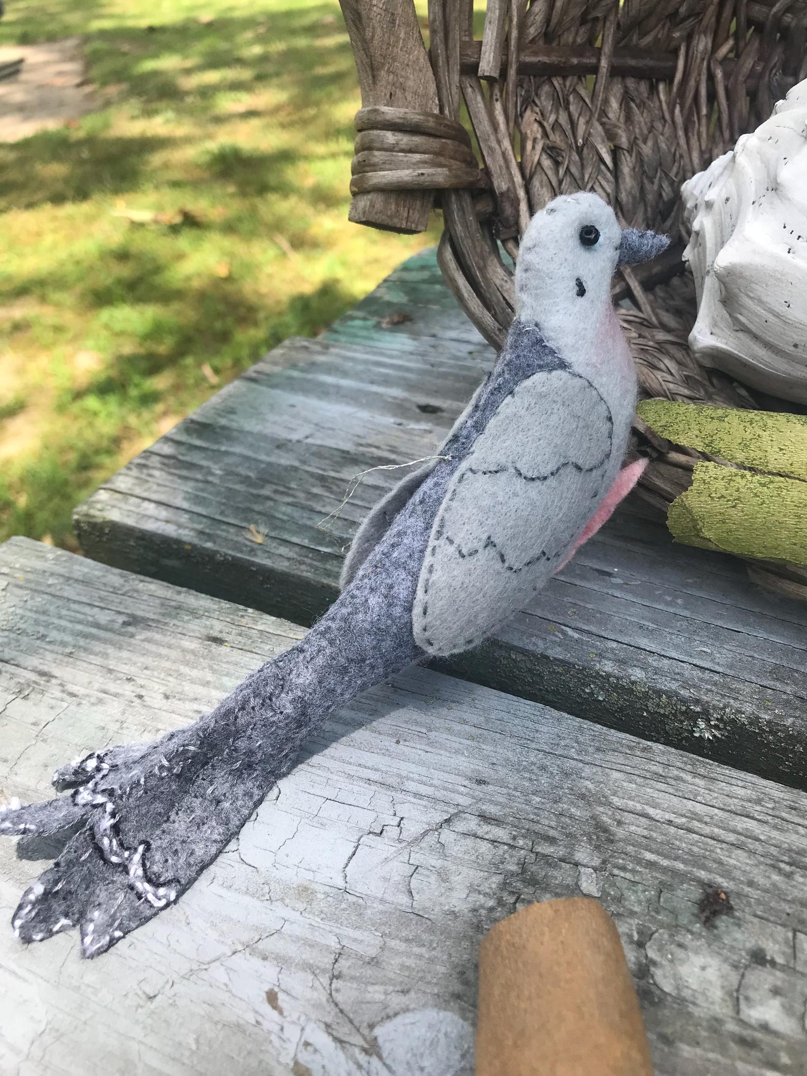 Handcrafted Wool Felt Mourning Dove: Embroidered Bird Decor Coo Coo for ...