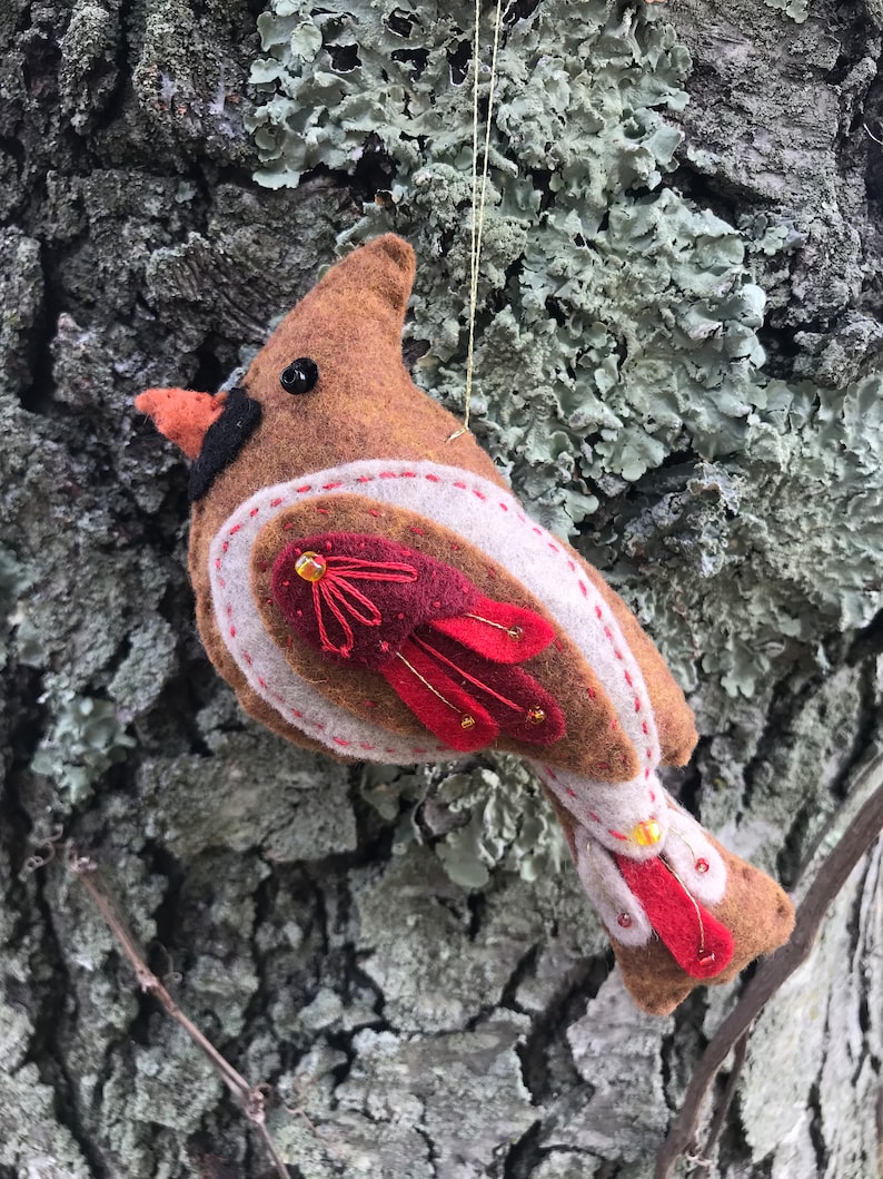 Cardinal Pair Handmade 2 Sided Felt Ornament for Decorating - Etsy