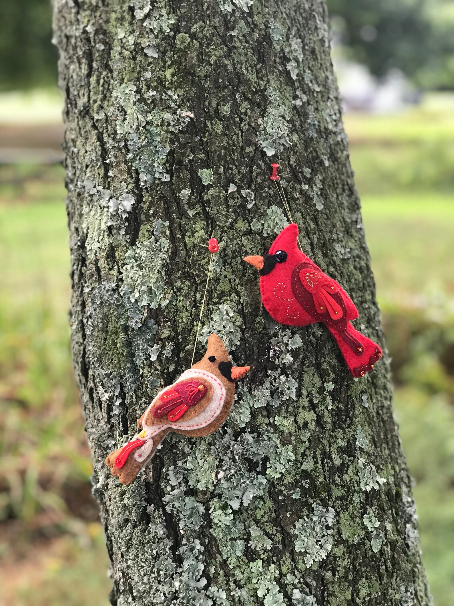 Cardinal Pair Handmade 2 Sided Felt Ornament for Decorating - Etsy