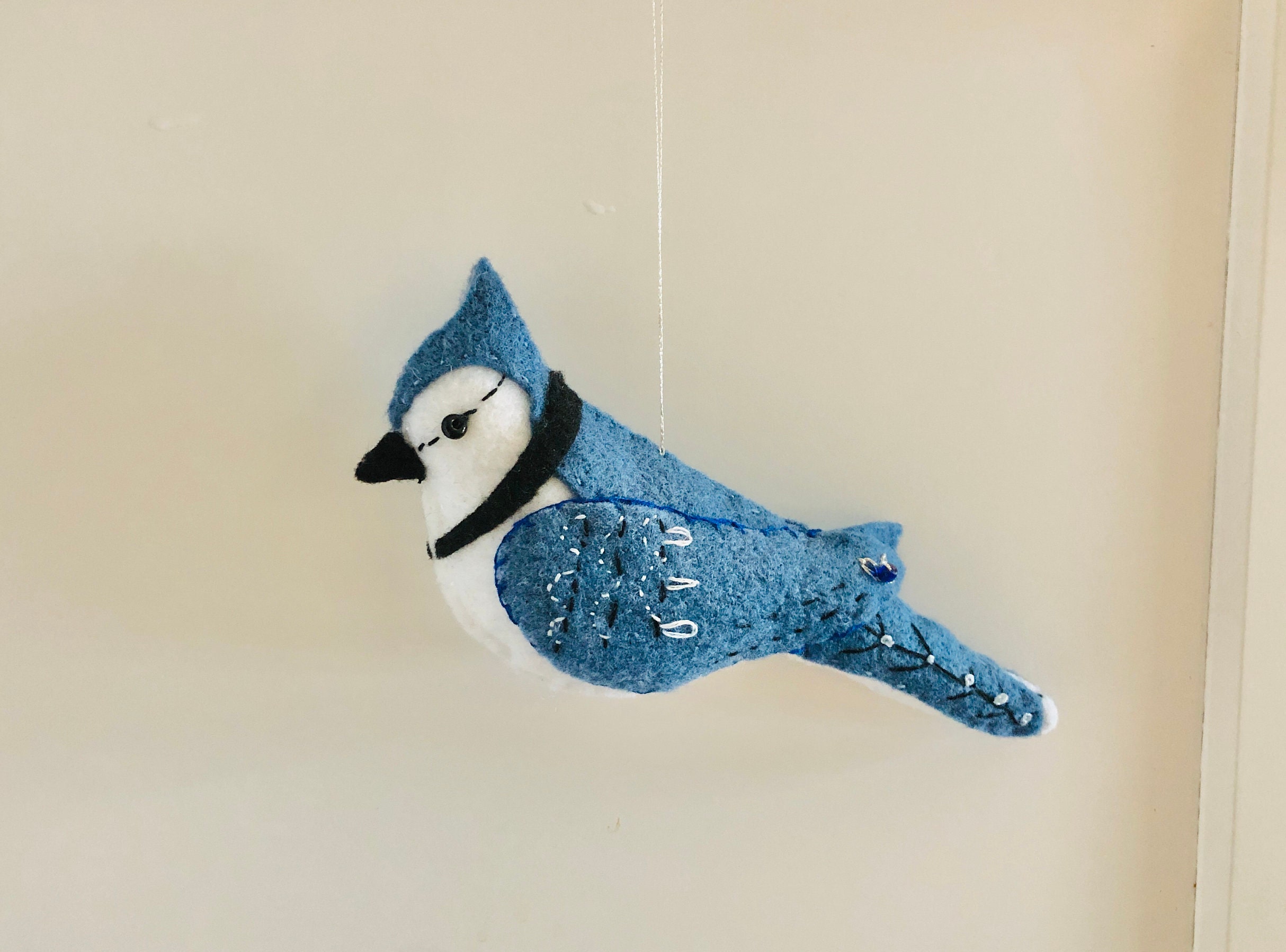 Blue Jay Handmade Bird Ornament 2 Sided Christmas Tree | Etsy
