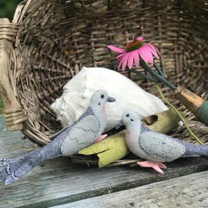Handcrafted Wool Felt Mourning Dove: Embroidered Bird Decor Coo Coo for ...