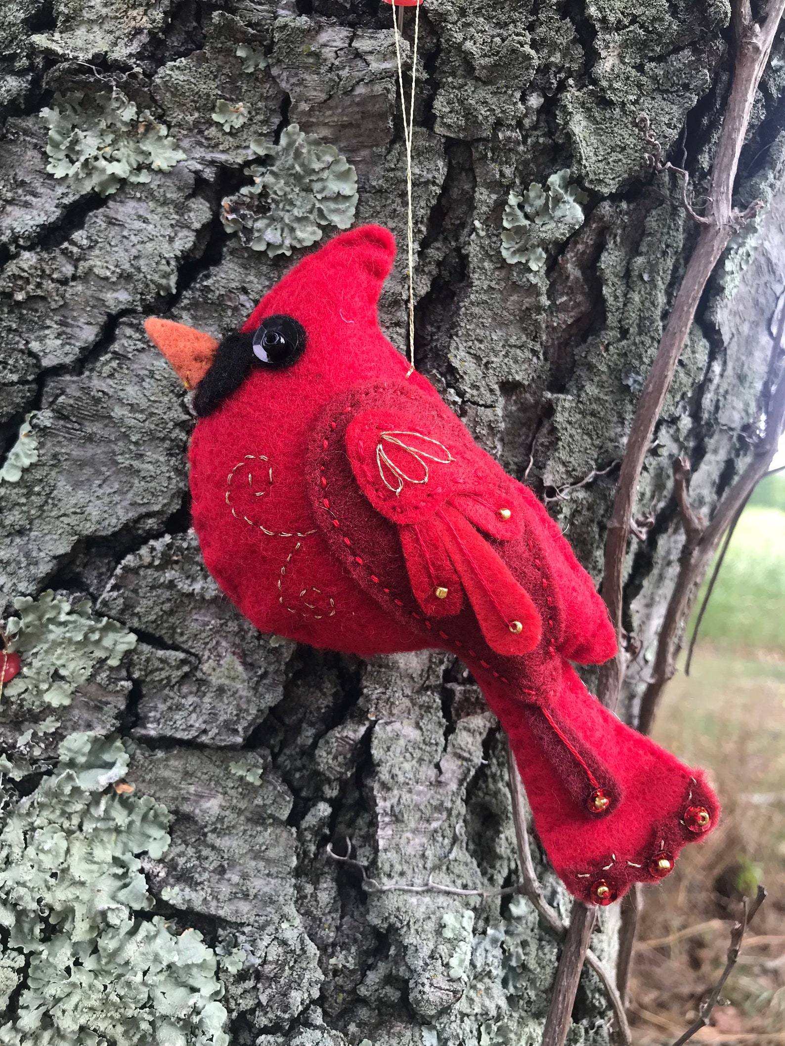 Cardinal Pair , Handmade, 2 Sided Felt Ornament for Decorating and ...