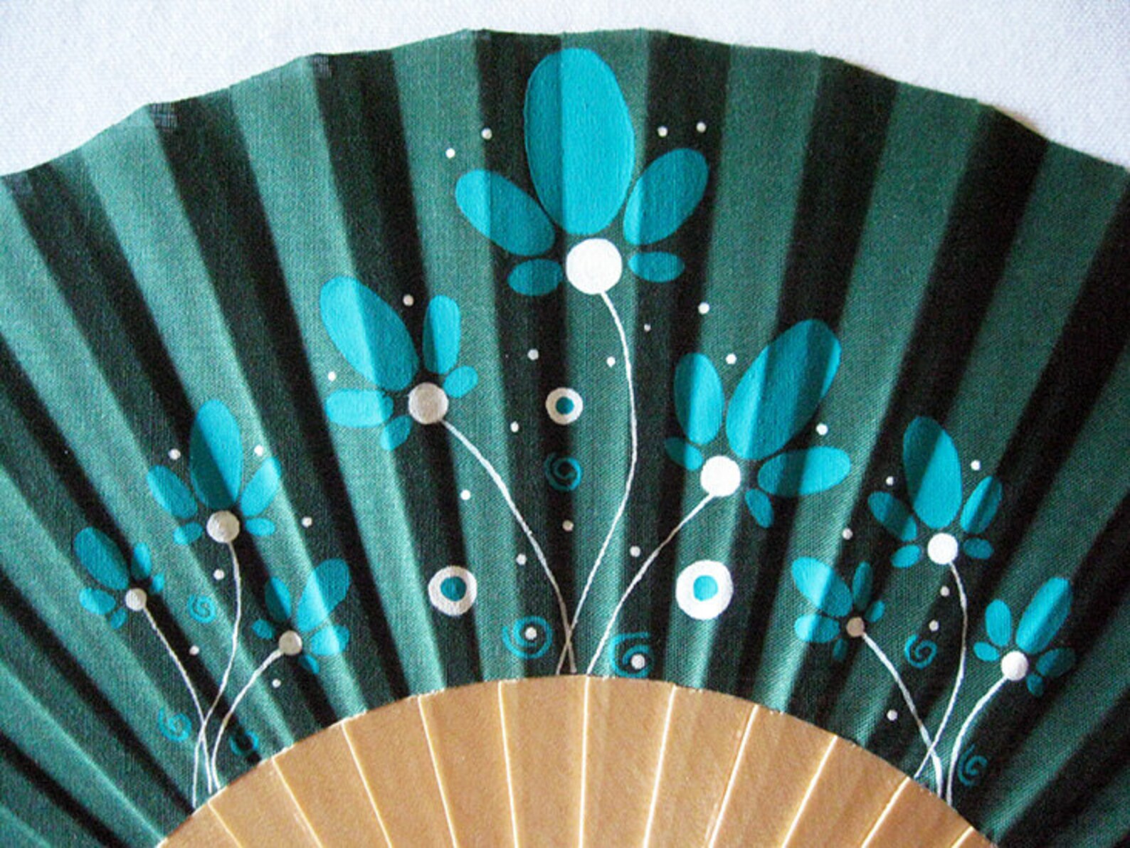 Hand Painted With Matching Sheath Fan "enchanted Garden" - Etsy