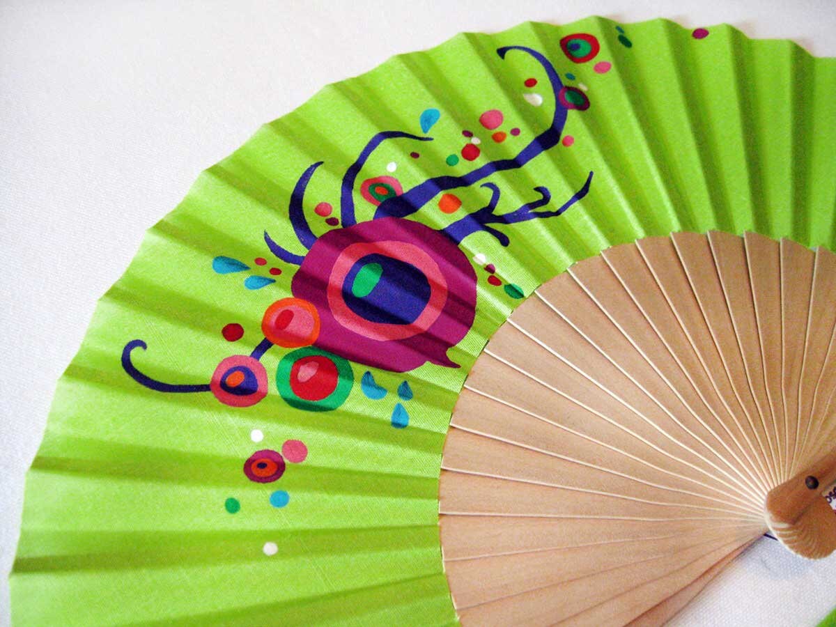 Spanish Hand-painted Fan With Matching Cover "fantasy" - Etsy