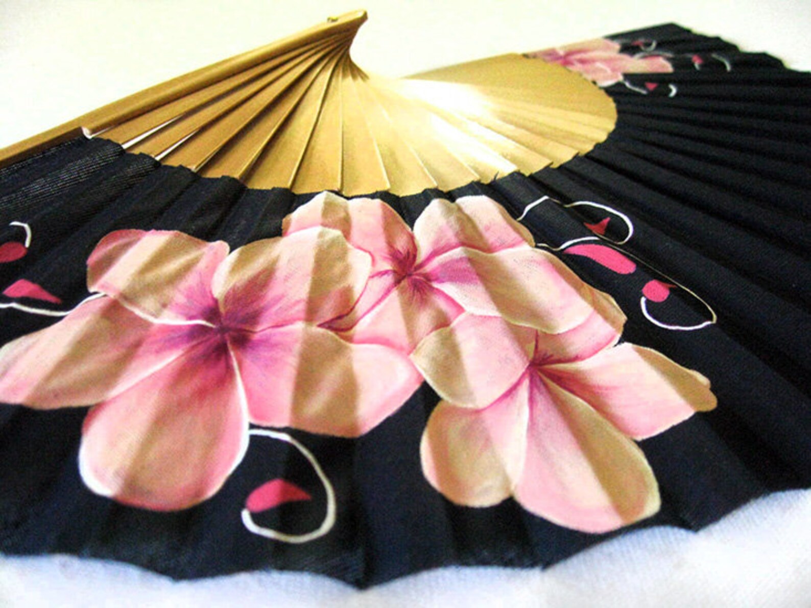 Hand Painted With Matching Sheath Fan delicacy - Etsy