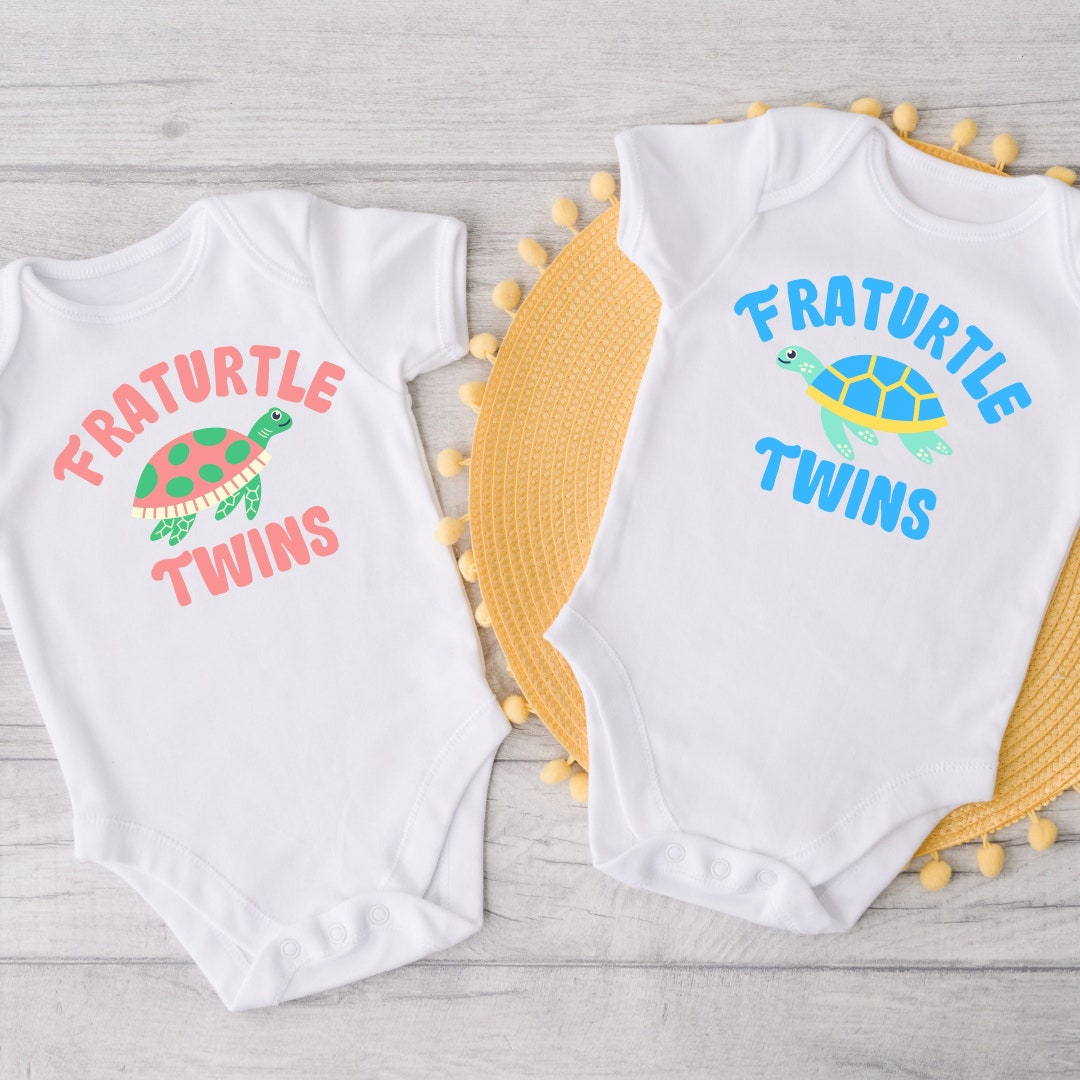 TWIN SET, Fraternal Twins Turtle Shirt, Fraturtle Twins Tee, Boy Girl ...
