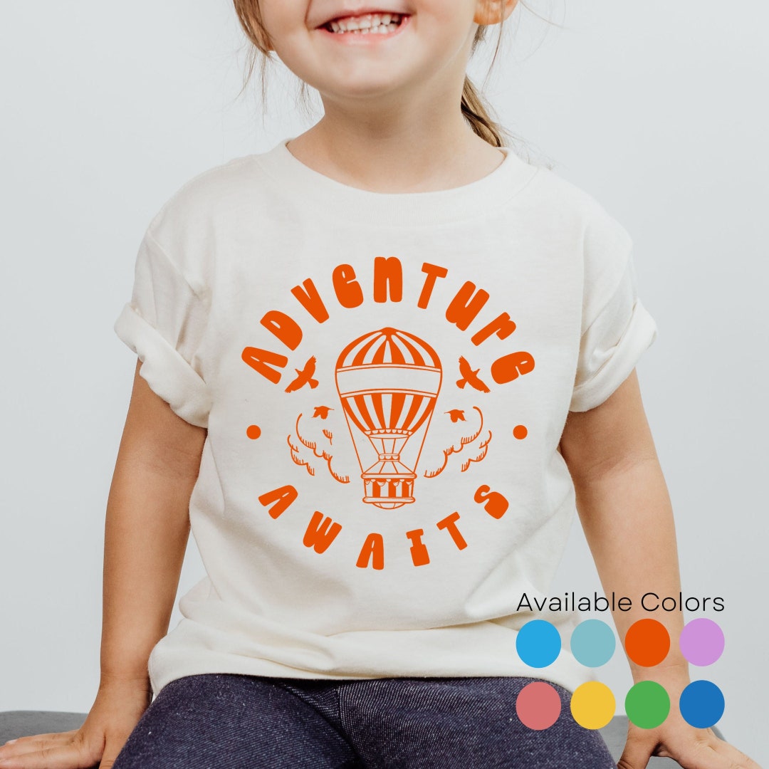 Kids Hot Air Balloon Shirt, Adventure Awaits T-shirt, Adventure Awaits ...