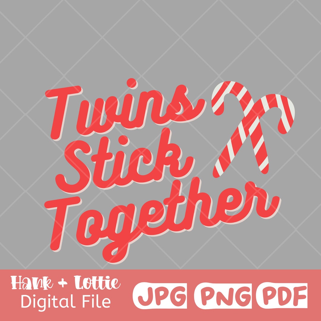 Instant Download File Twins Stick Together Candy Cane, Christmas Twin ...